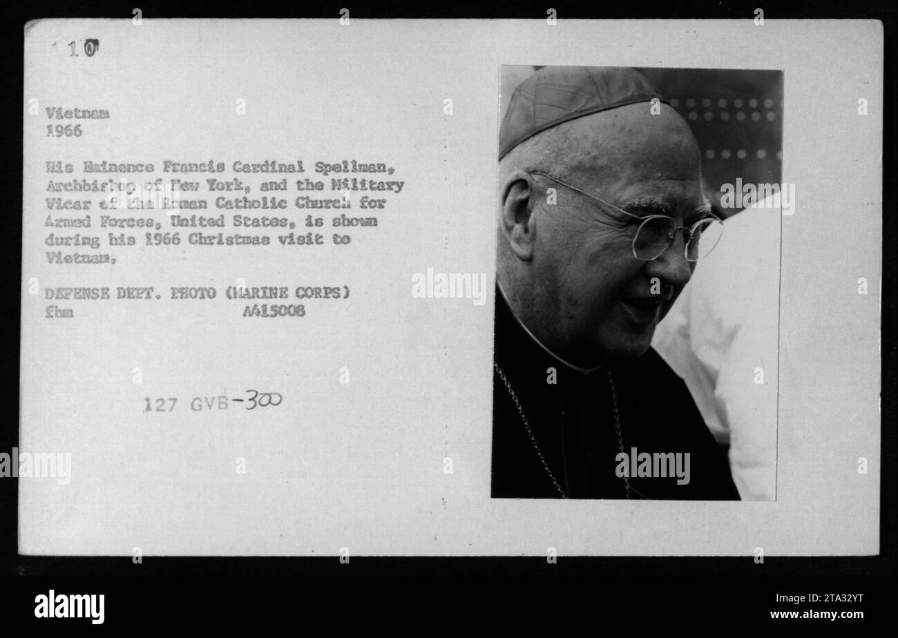 Key religious figure during the Vietnam War, Francis Cardinal Spellman ...