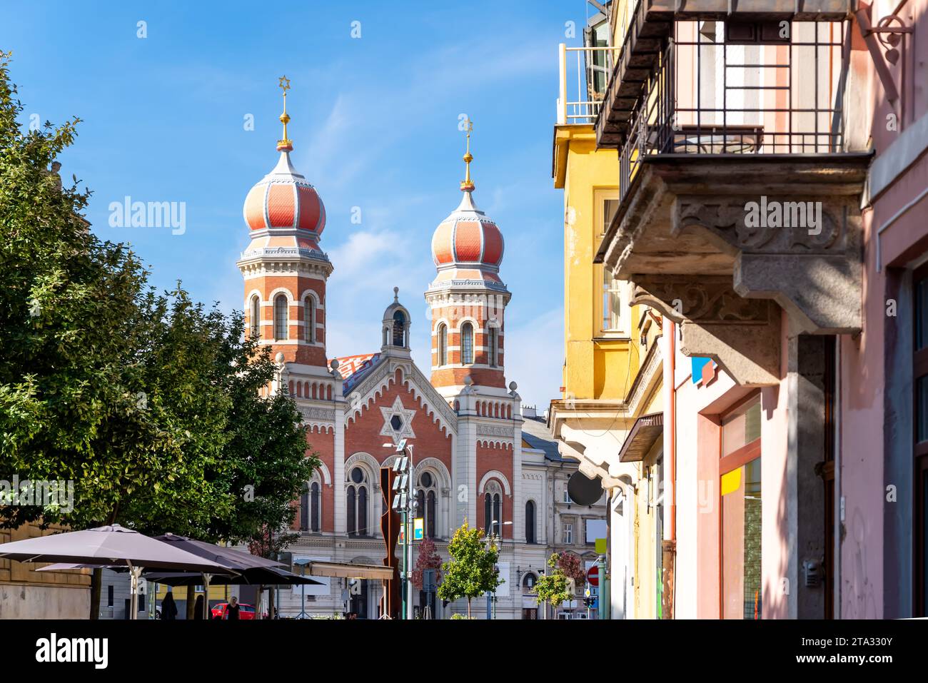 View of the Great Synagogue in Pilsen. It is the second largest ...