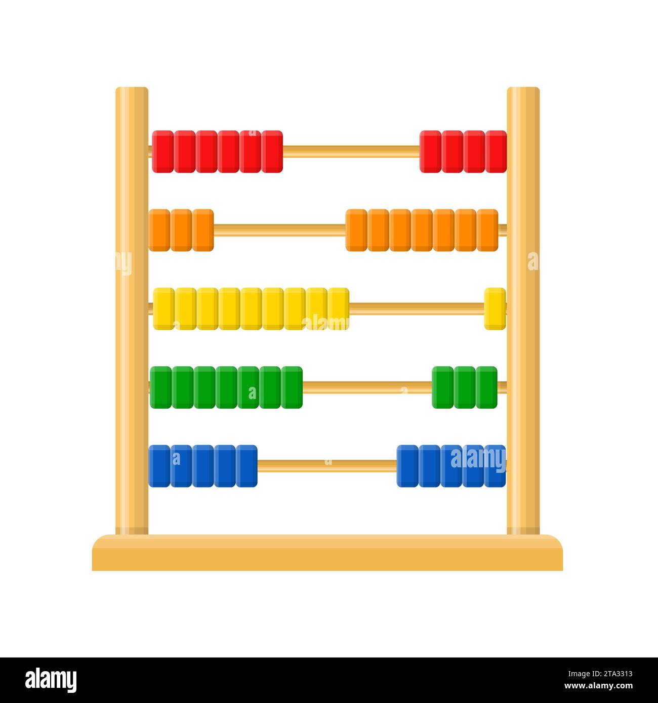 Abacus with rainbow colored beads isolated on white background ...
