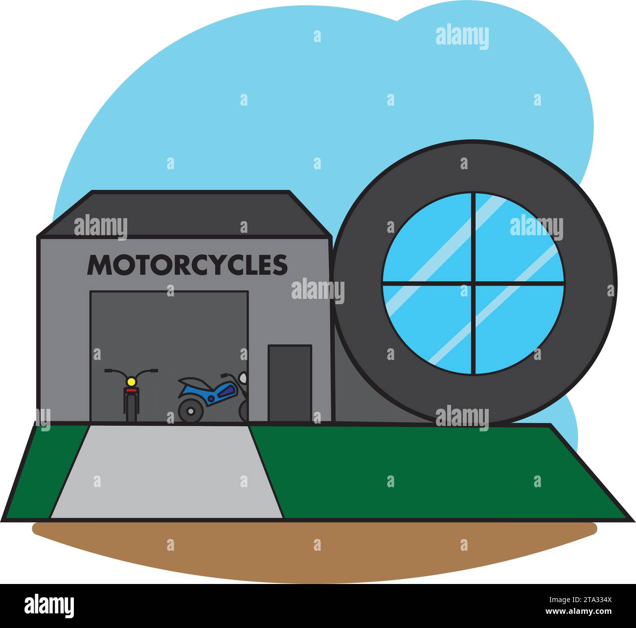 Isolated motorcycle shop building icon Vector illustration Stock Vector ...