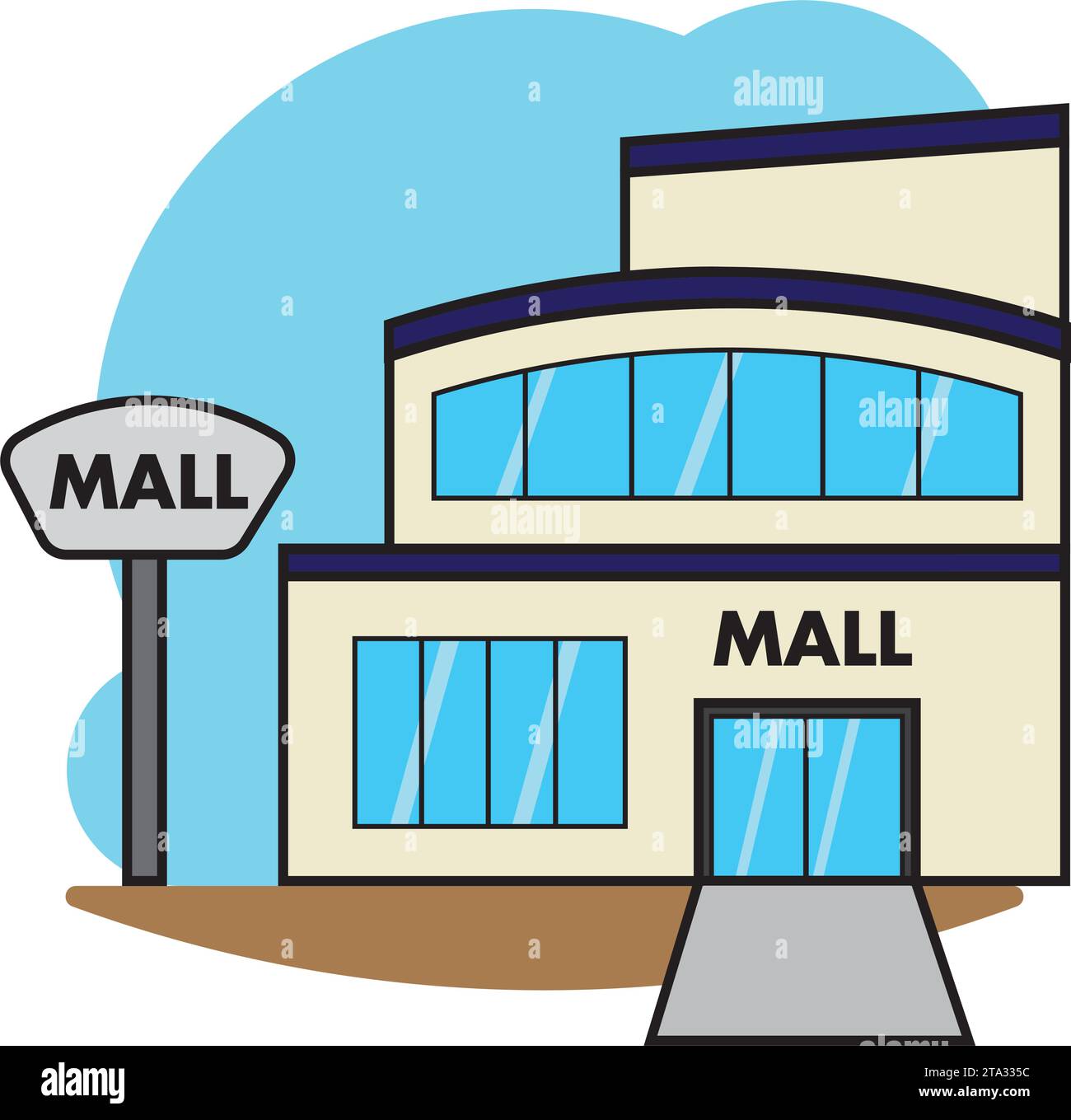 Isolated mall building icon Flat design Vector illustration Stock ...