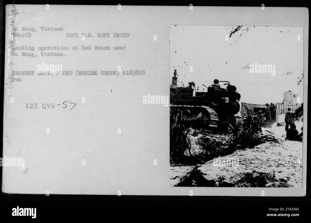 U.S. Marines conducting landing operations at Red Beach, near Da Nang ...