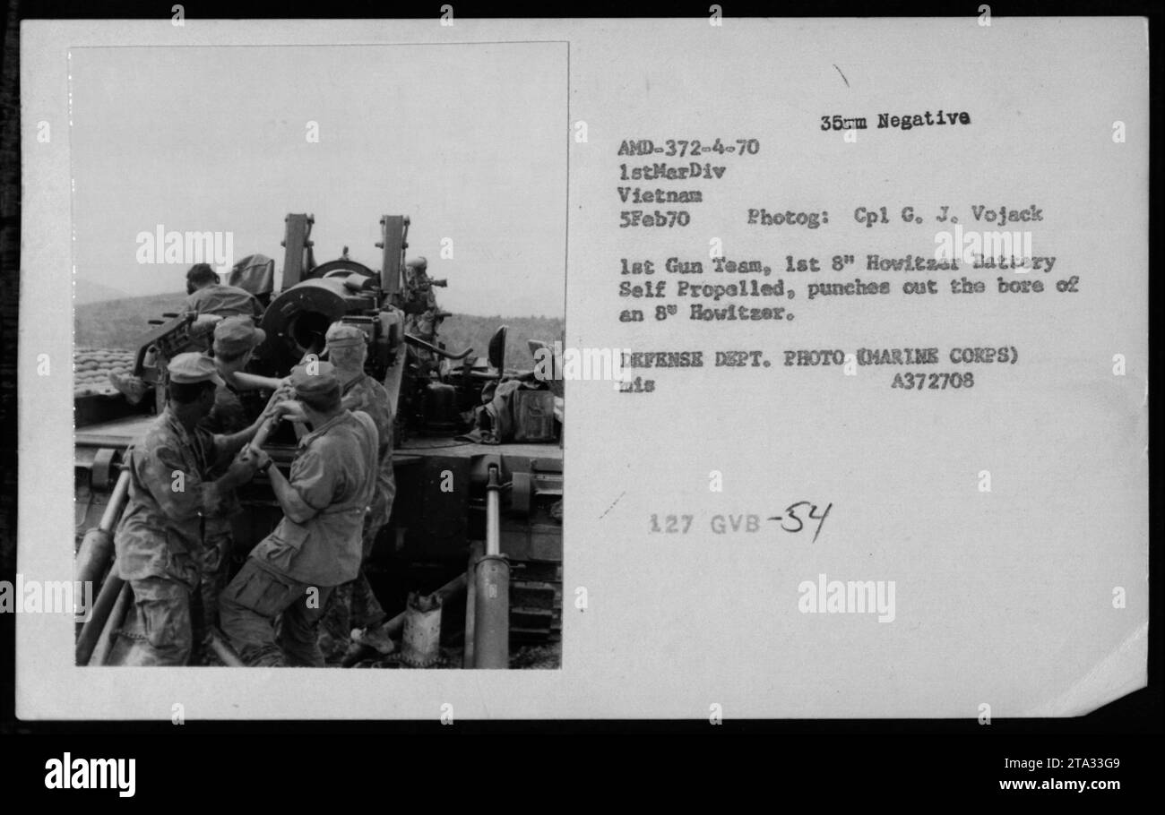 Members of the 1st Gun Team, 1st 8-inch Howitzer Battery Self-Propelled ...