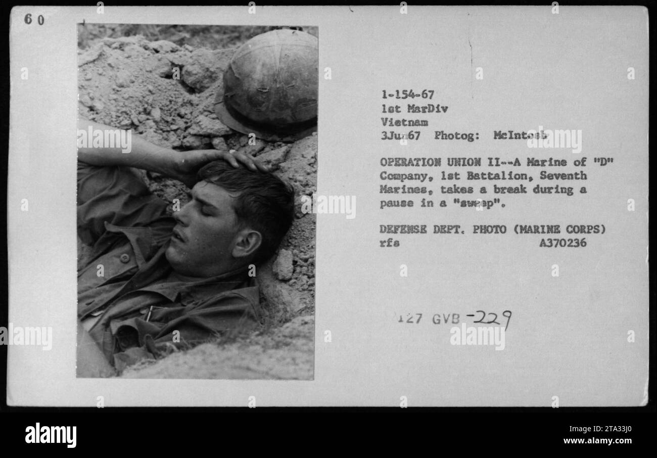 On June 3, 1967, a Marine of D Company, 1st Battalion, 7th Marines ...