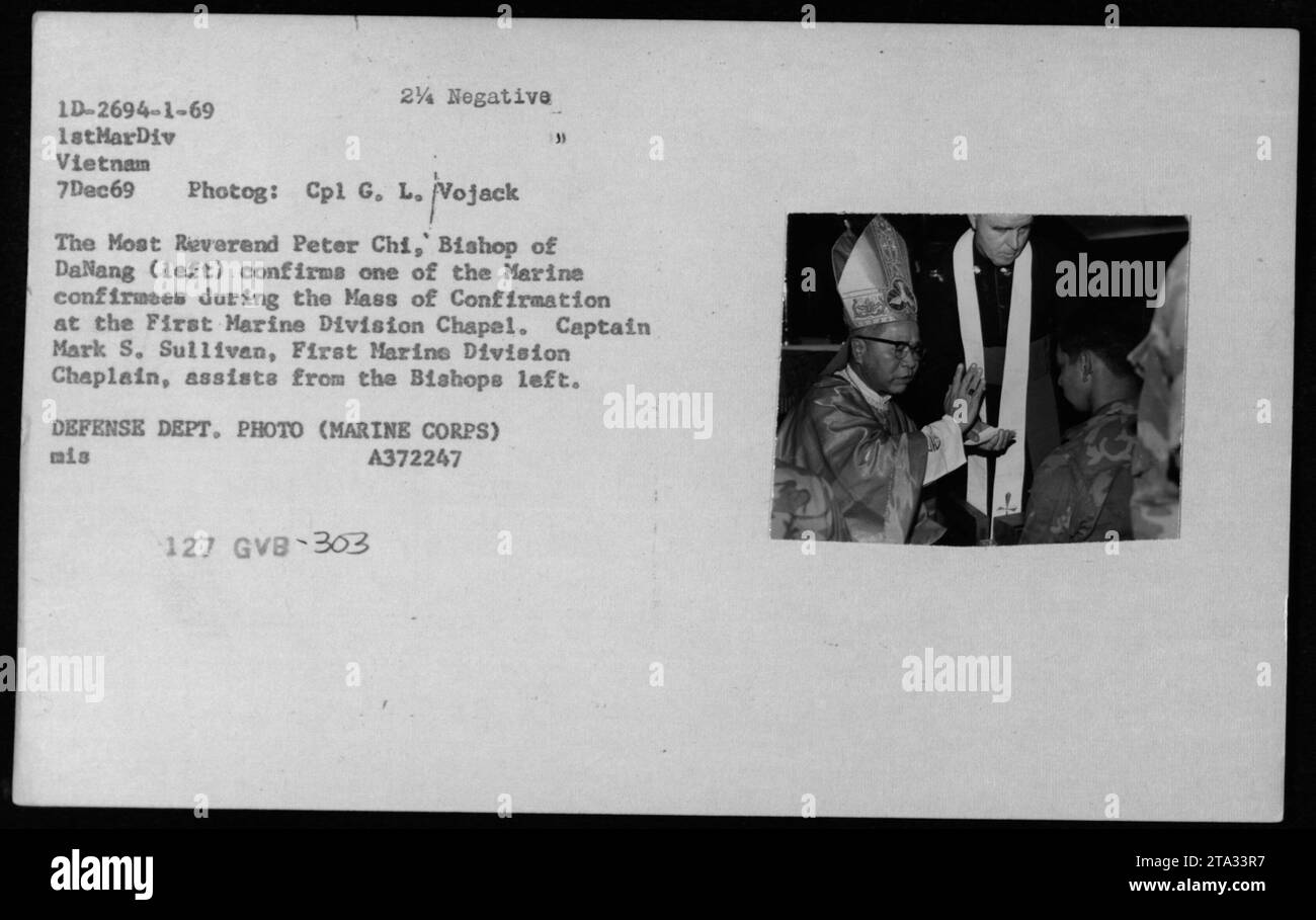 "The Most Reverend Peter Chi, Bishop of DaNang, confirms a Marine ...