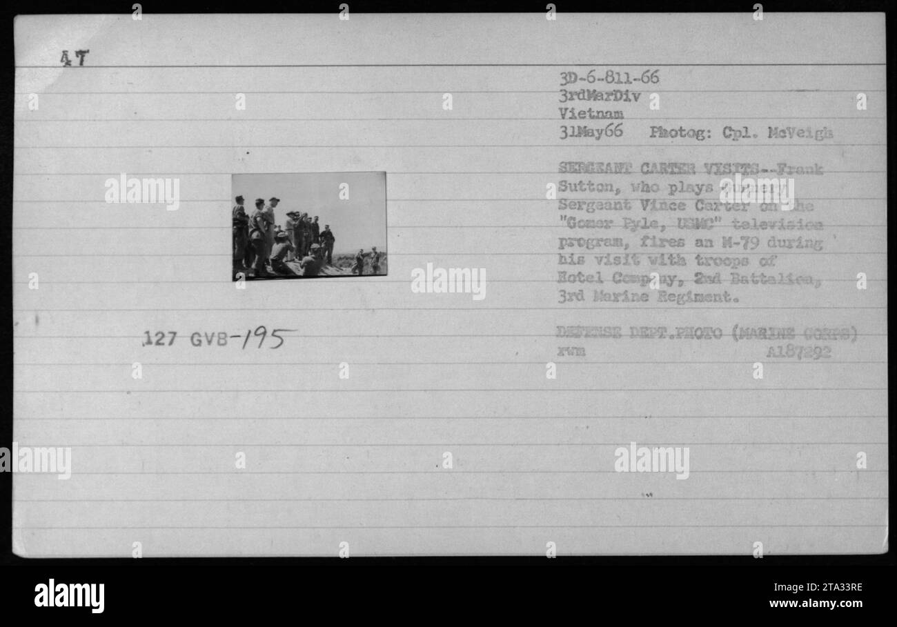 Photo shows actor Frank Sutton, known for his role as Gunnery Sergeant ...