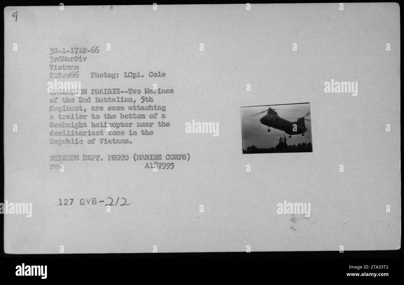 Marines of the 2nd Battalion, 5th Regiment, attach a trailer to a ...