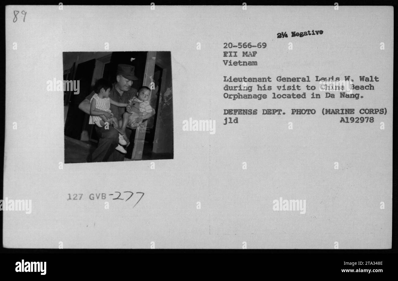 Lt Gen Lewis W. Walt visits the China Beach Orphanage in Da Nang ...