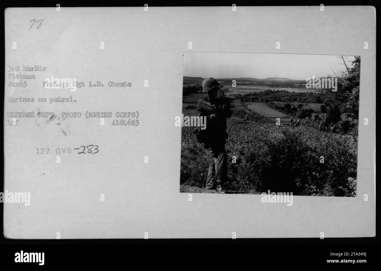 Marine Corps Patrol in Vietnam, June 1965. In this photograph captured ...