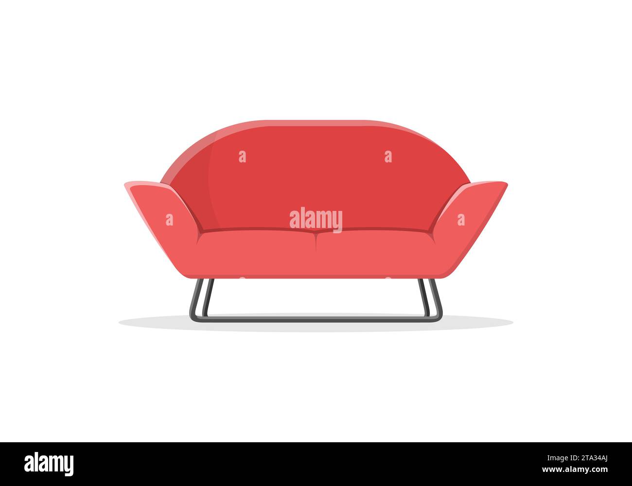 Stylish comfortable sofa in flat style isolated on white background ...