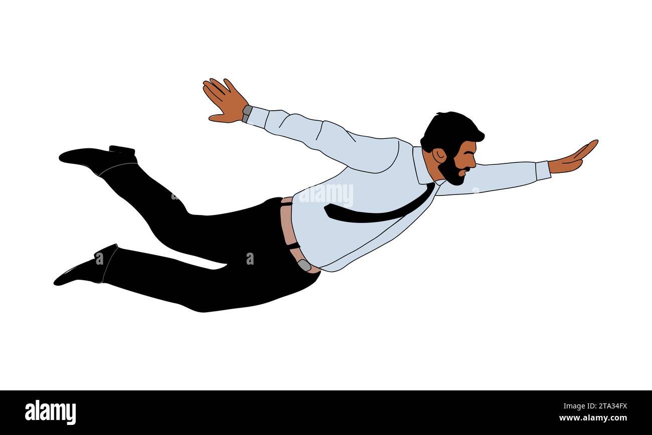 Happy business man flying floating vector isolated Stock Vector Image ...