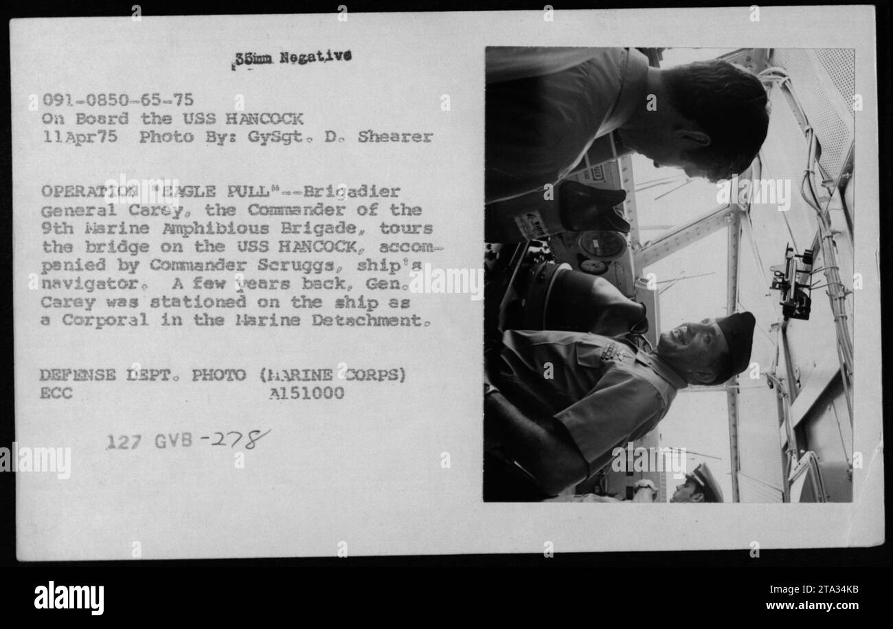 "Brigadier General Carey, Commander of the 9th Marine Amphibious ...