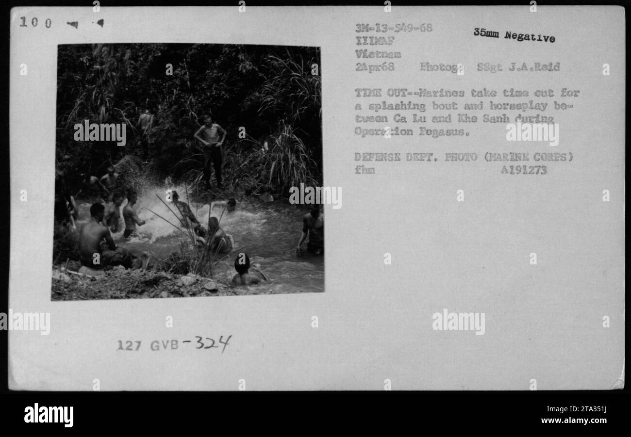 On April 2, 1968, Marines at Ca Lu and Khe Sanh engage in a water fight ...