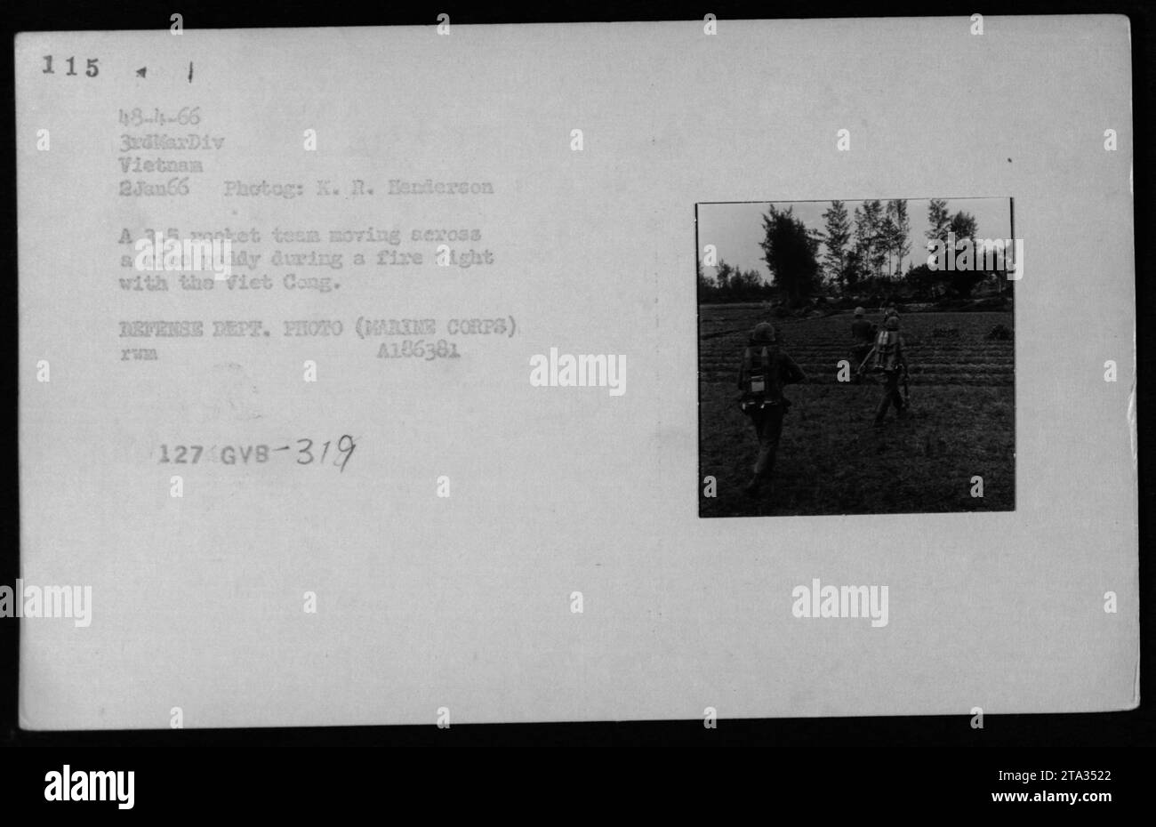 A 3-5 rocket team, captured in this image taken on January 2, 1966, is ...