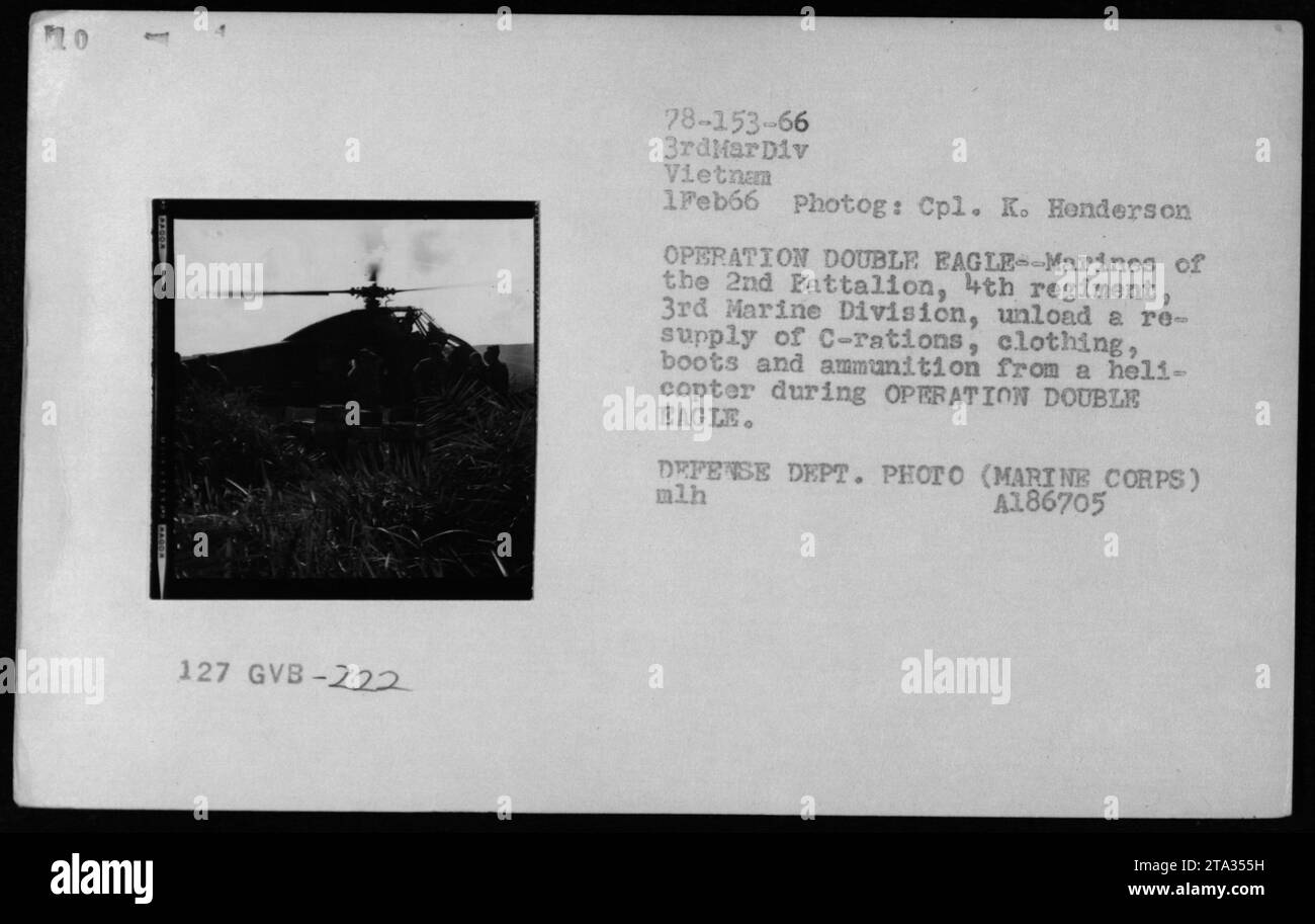 Marines of the 2nd Battalion, 4th Regiment, 3rd Marine Division unload ...