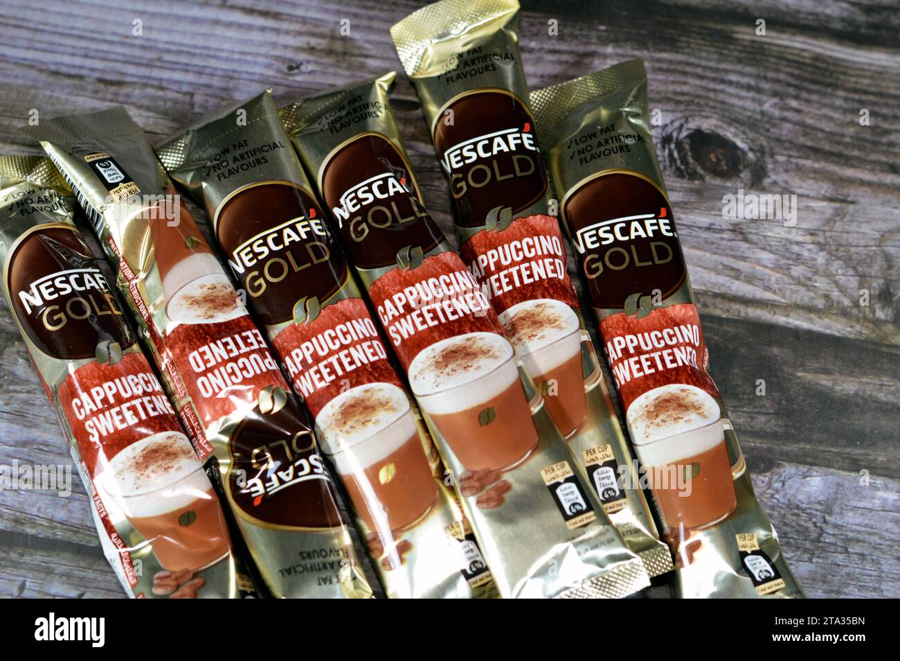 Cairo, Egypt, November 4 2023: Nestle Nescafe gold Cappuccino caramel ...