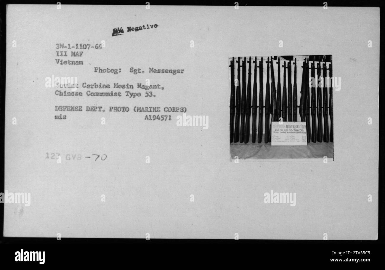Captured weapons during the Vietnam War include a Soviet Carbine Mosin ...