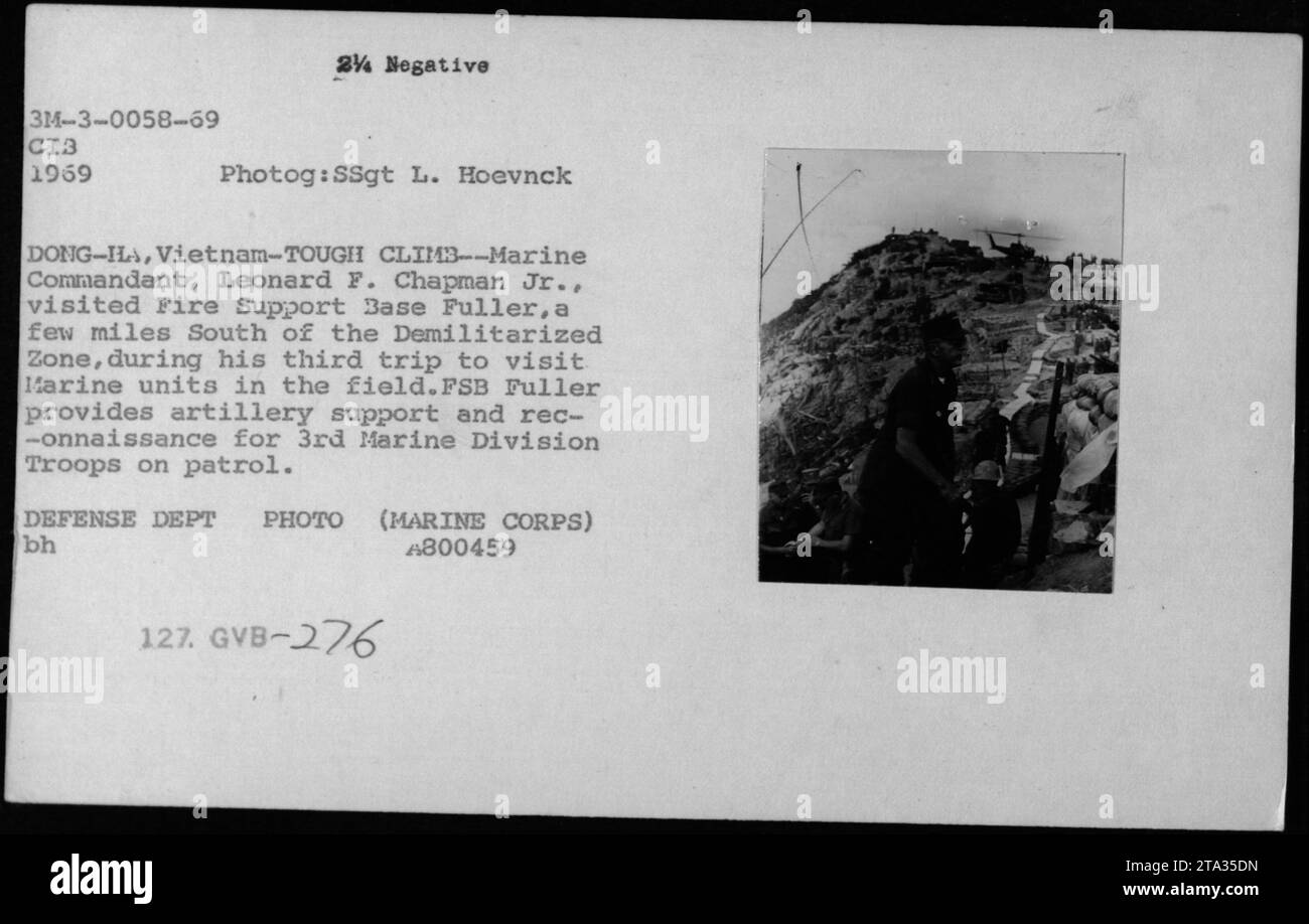 In 1969, General Leonard F. Chapman Jr., Marine Commandant, visited ...