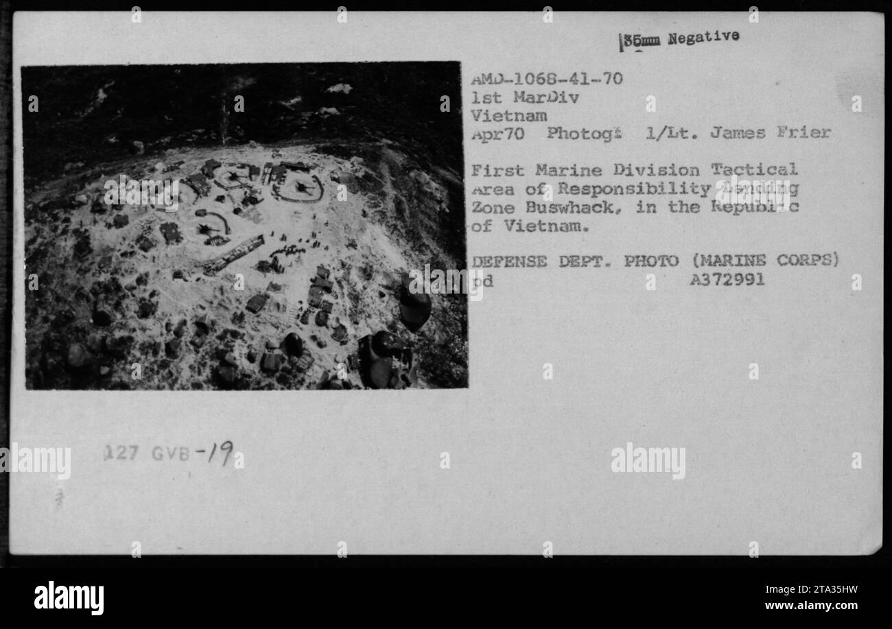 In April 1970, an aerial photograph captured Landing Zone Buswhack in ...