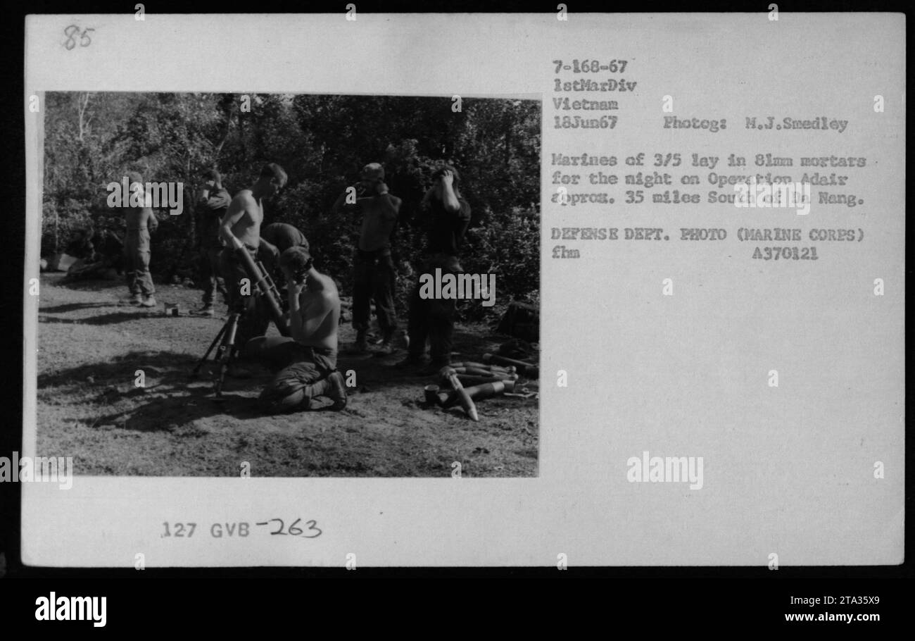 Marines from 3/5 (Third Battalion, Fifth Marines) prepare and lay in ...