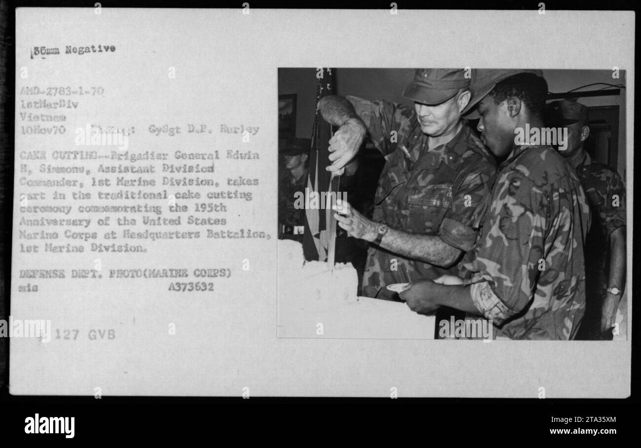 Brigadier General Edvin H. Simmons, Assistant Division Commander of the ...