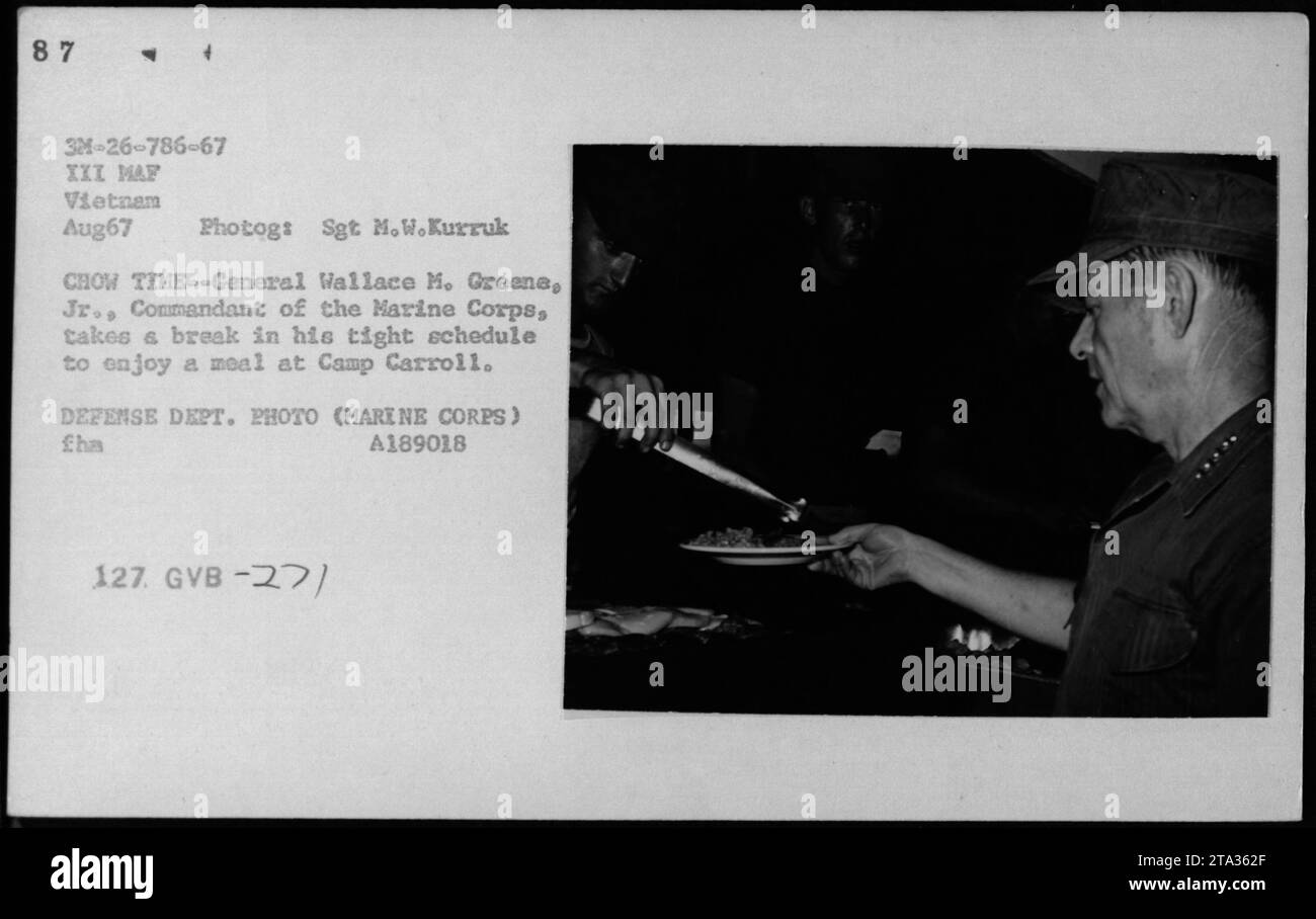 General Wallace M. Greene Jr., Commandant of the Marine Corps, is ...