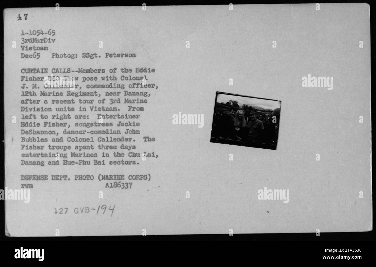 Entertainers Eddie Fisher, Jackie DeShannon, John Bubbles and Colonel J ...