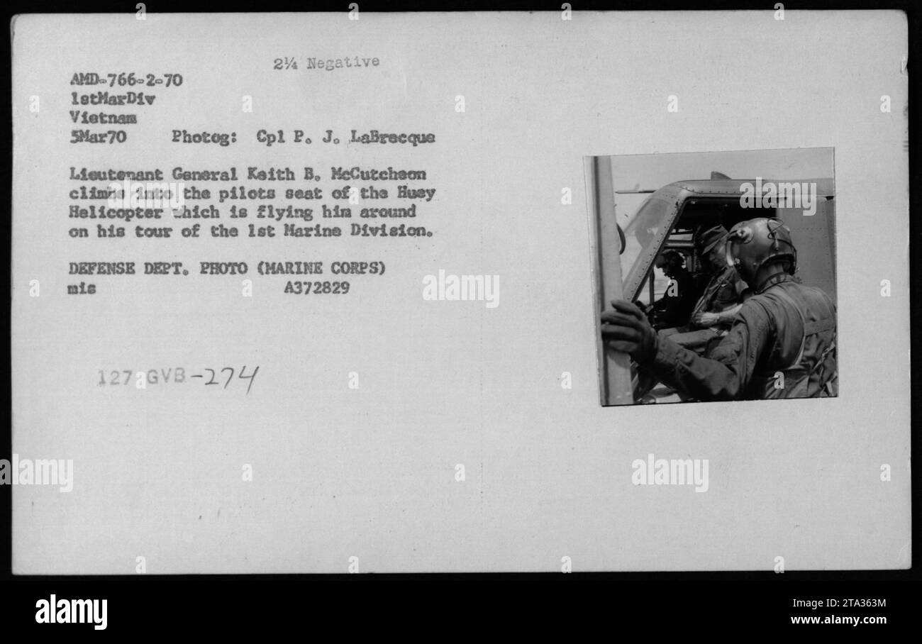 Lieutenant General Keith B. McCutcheon, seen here on March 5, 1970 ...