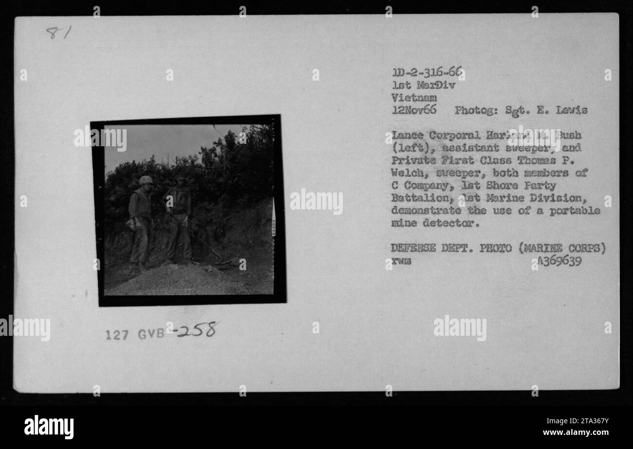 Lance Corporal Harland M. Bush and PFC Thomas P. Welch of C Company ...