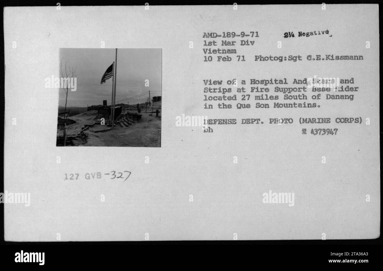 "Hospital and Stars and Stripes at Fire Support Base Rider, located in ...