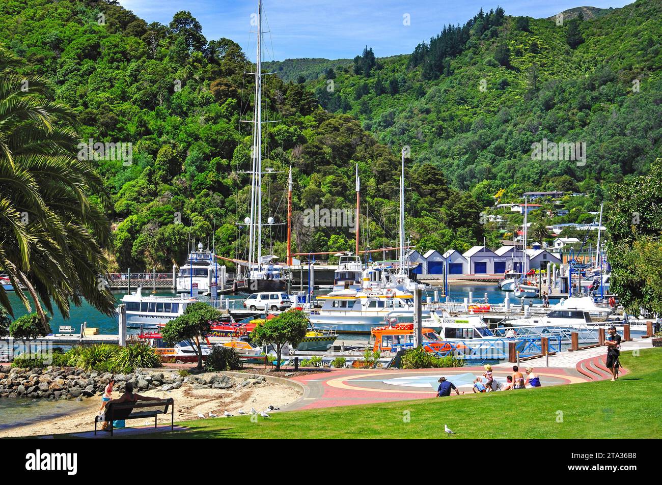 View of foreshore, Picton, Queen Charlotte Sound, Marlborough Sounds ...