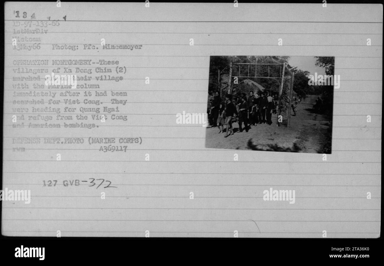 Villagers from Xa Dong Chin march toward Quang Ngai for refuge from ...