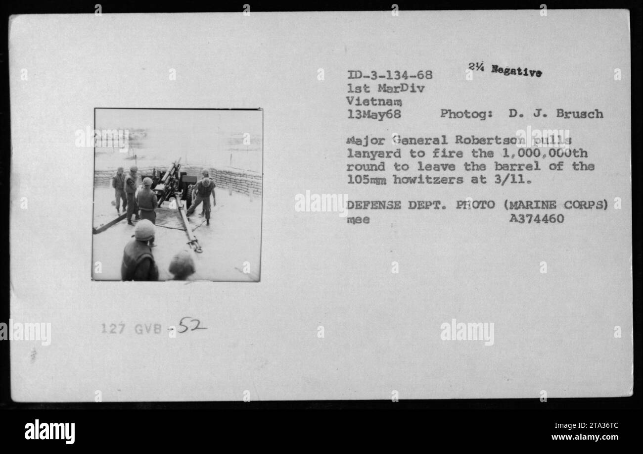 Major General Robertson fires the 1,000,000th round from 105mm ...