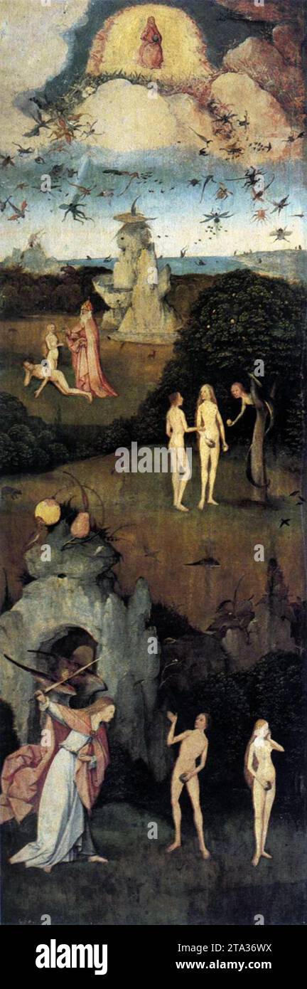 Triptych of Haywain (left wing) 1500-02 by Hieronymus Bosch Stock Photo ... Triptych of Haywain (left wing) 1500-02 by Hieronymus Bosch Stock Photo ...