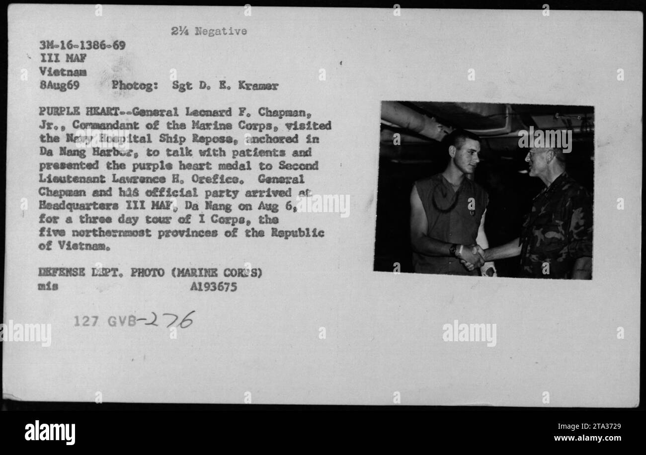 General Leonard F. Chapman, Jr., Commandant of the Marine Corps ...