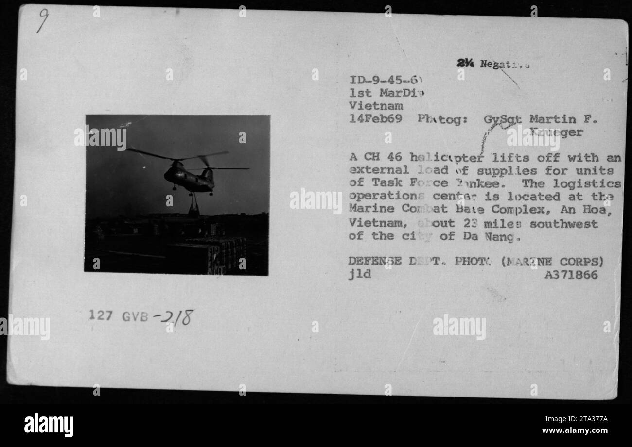 On February 14, 1969, CH-46 helicopters from the 1st Marine Division ...