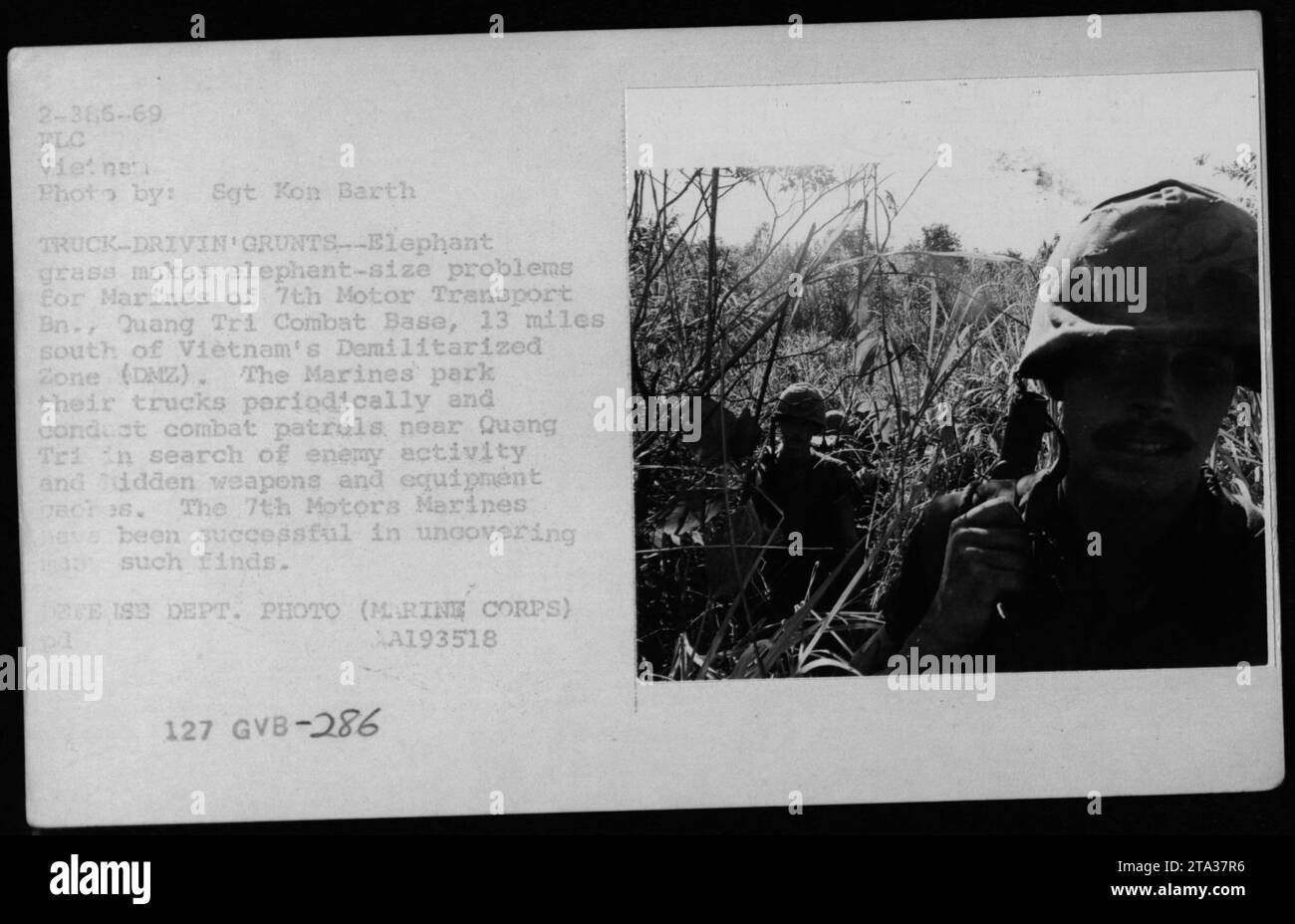 Marines of the 7th Motor Transport Battalion patrol near Quang Tri ...