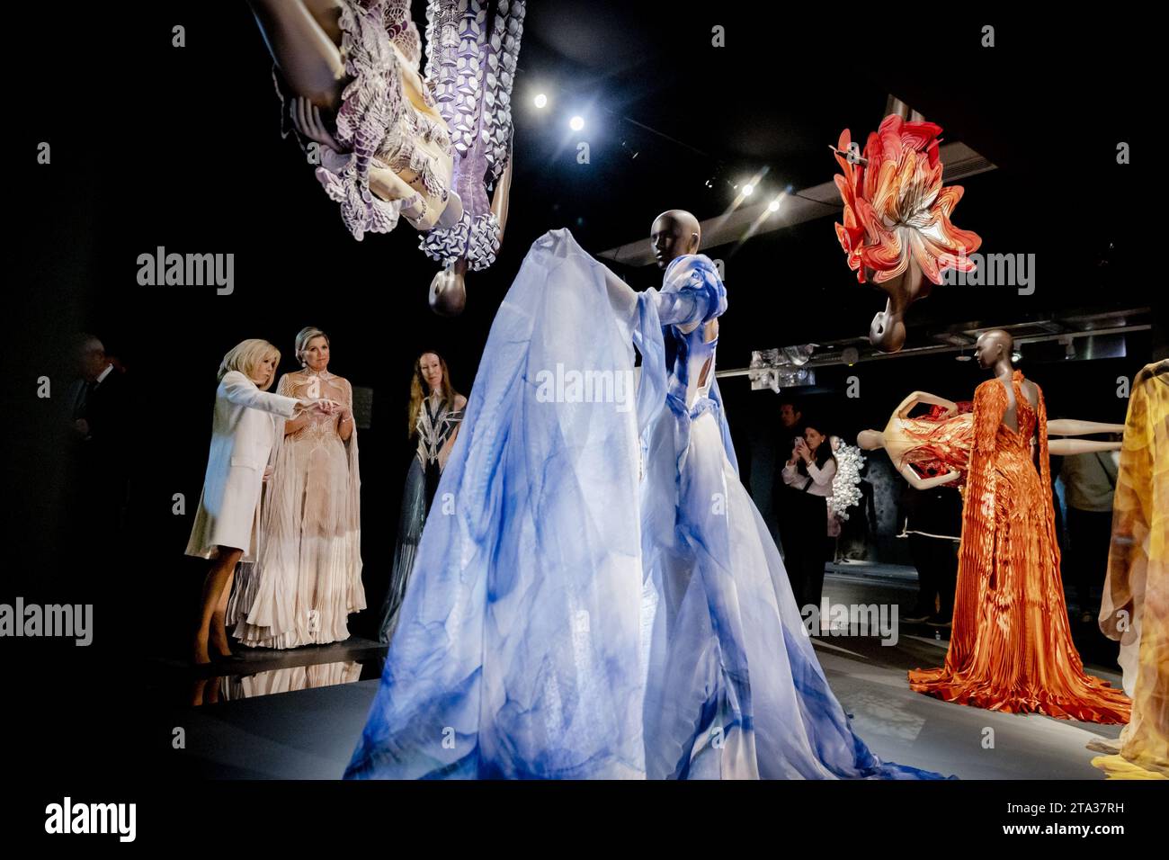 PARIS - Queen Máxima during the opening of the exhibition Iris van ...