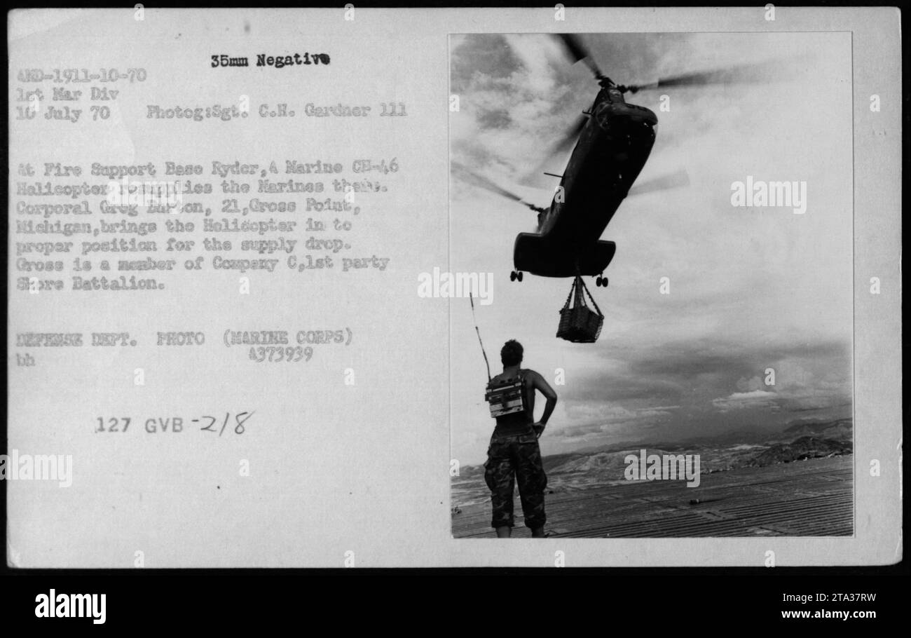 On July 10, 1970, a CH-46 helicopter from the 1st Marine Division ...