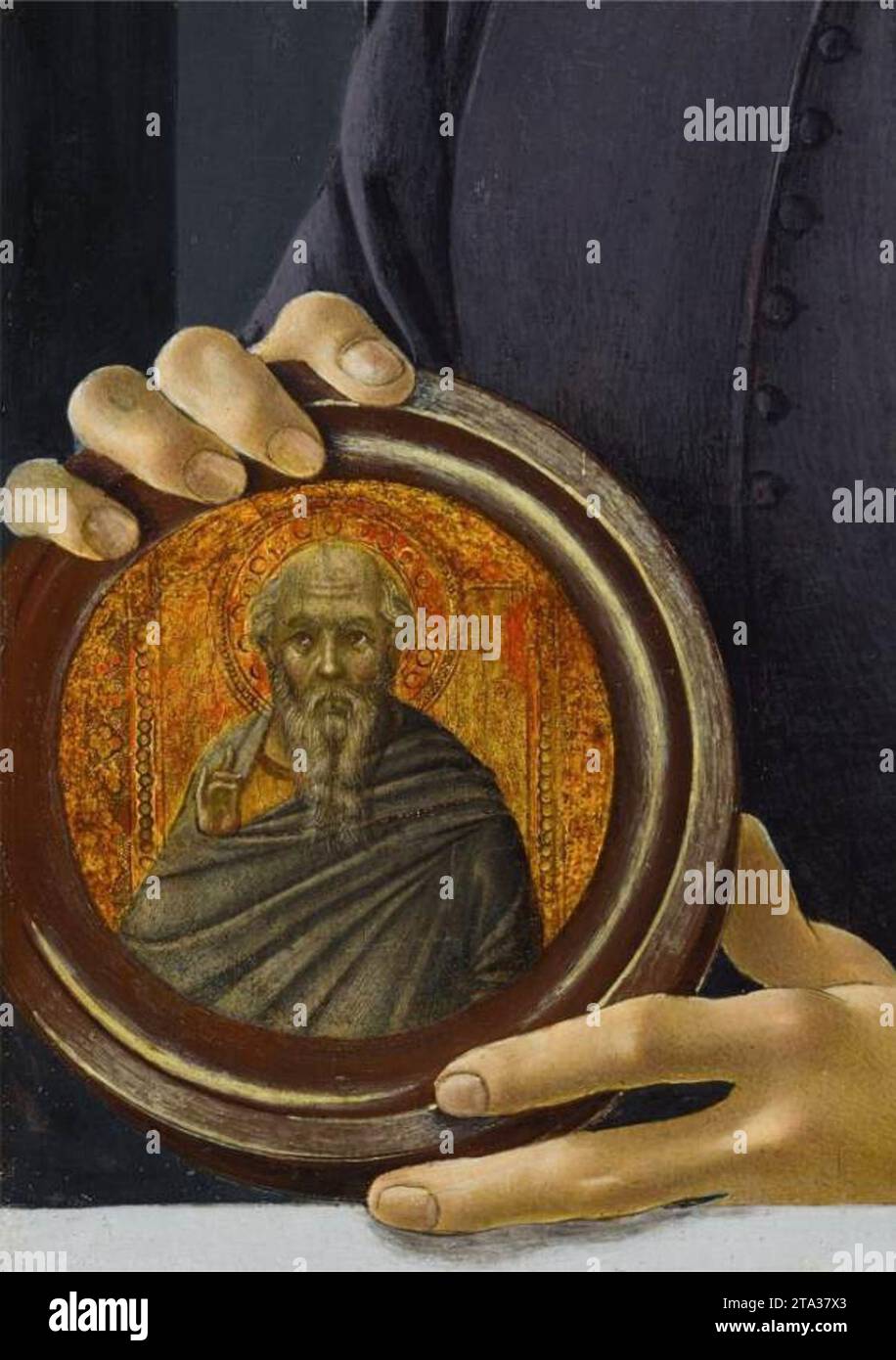 Portrait of a Young Man Holding a Roundel (detail) 1470s by Sandro ...