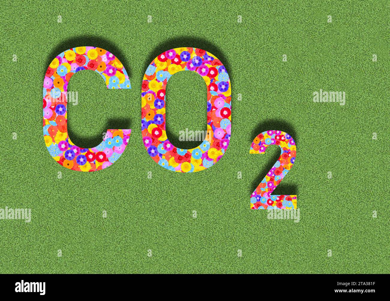 CO 2 written with flowers Stock Photo - Alamy
