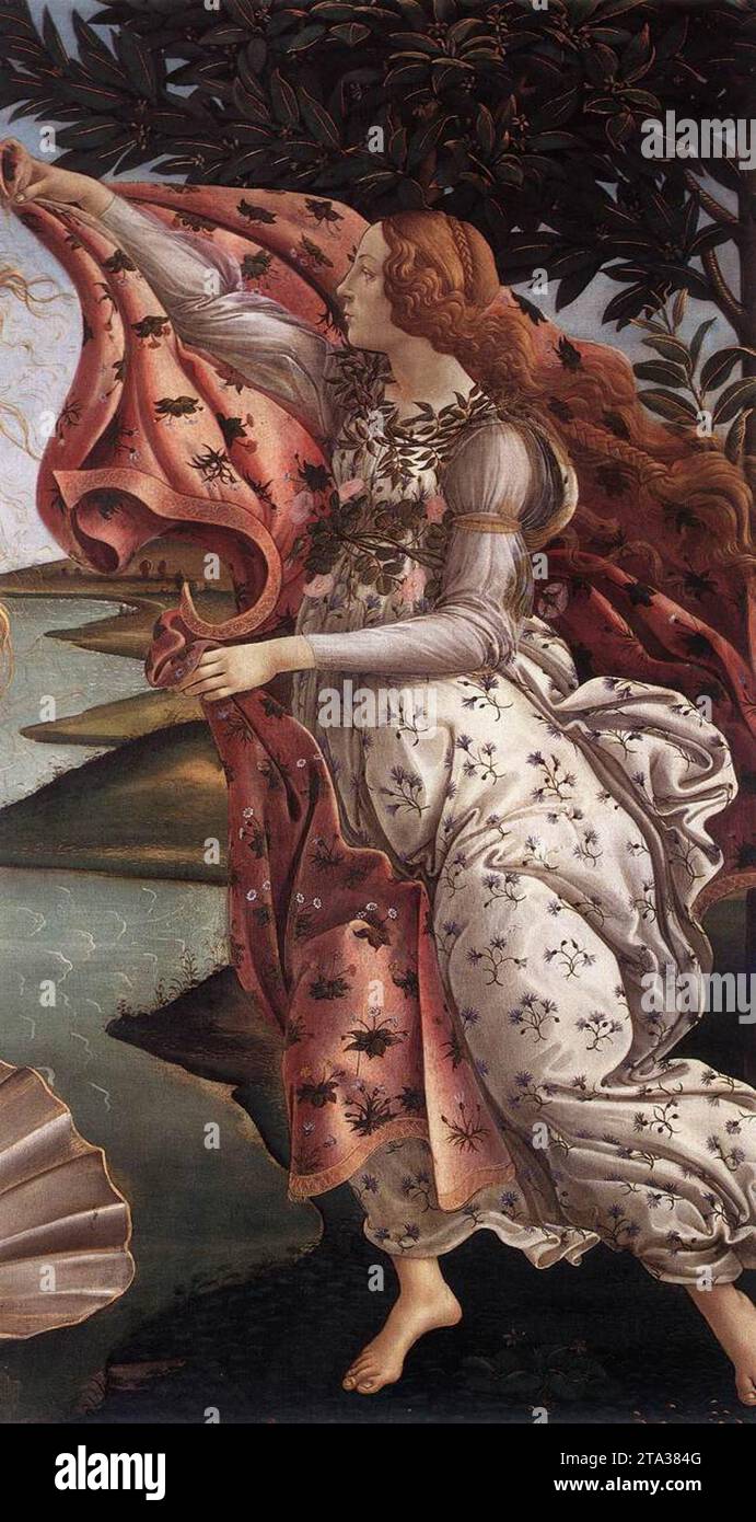 The Birth of Venus (detail) c. 1485 by Sandro Botticelli Stock Photo ...