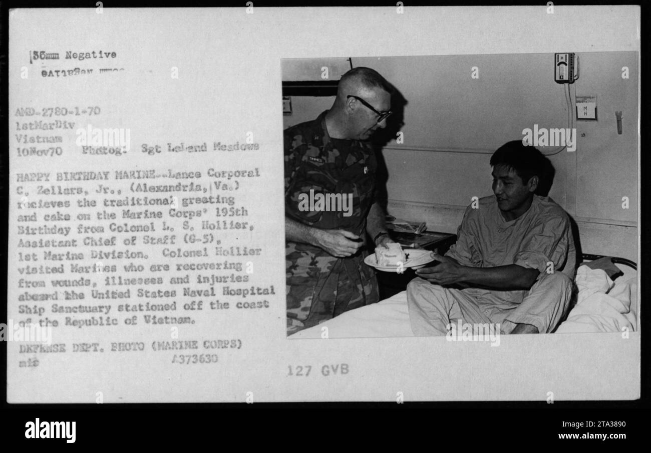 On November 10, 1970, Marines aboard the Naval Hospital Ship Sanctuary ...