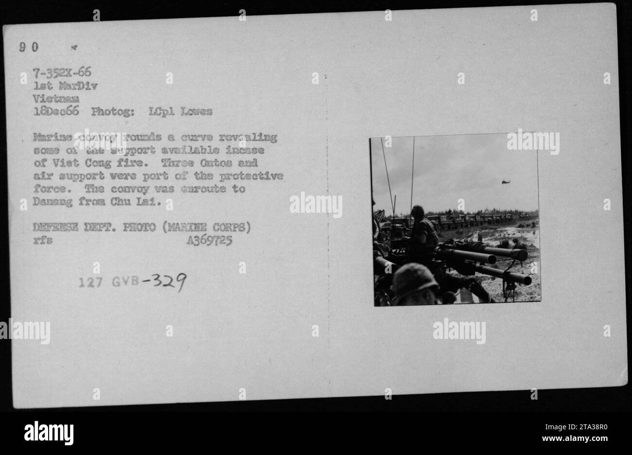 A Marine convoy consisting of three Ontos tanks is pictured on December ...