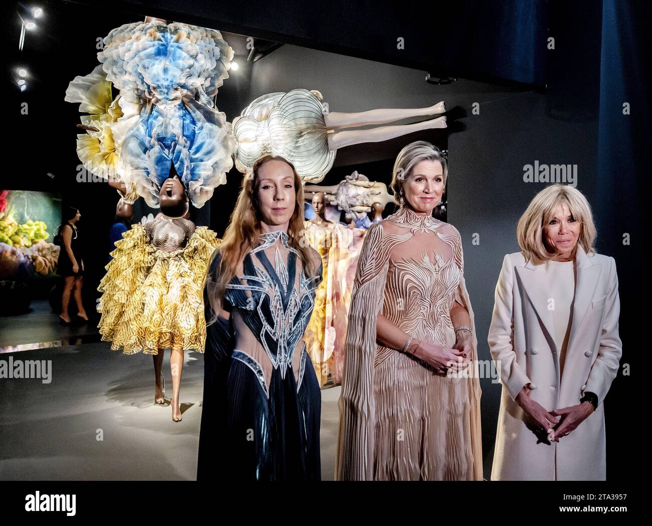 PARIS - Queen Máxima during the opening of the exhibition Iris van ...
