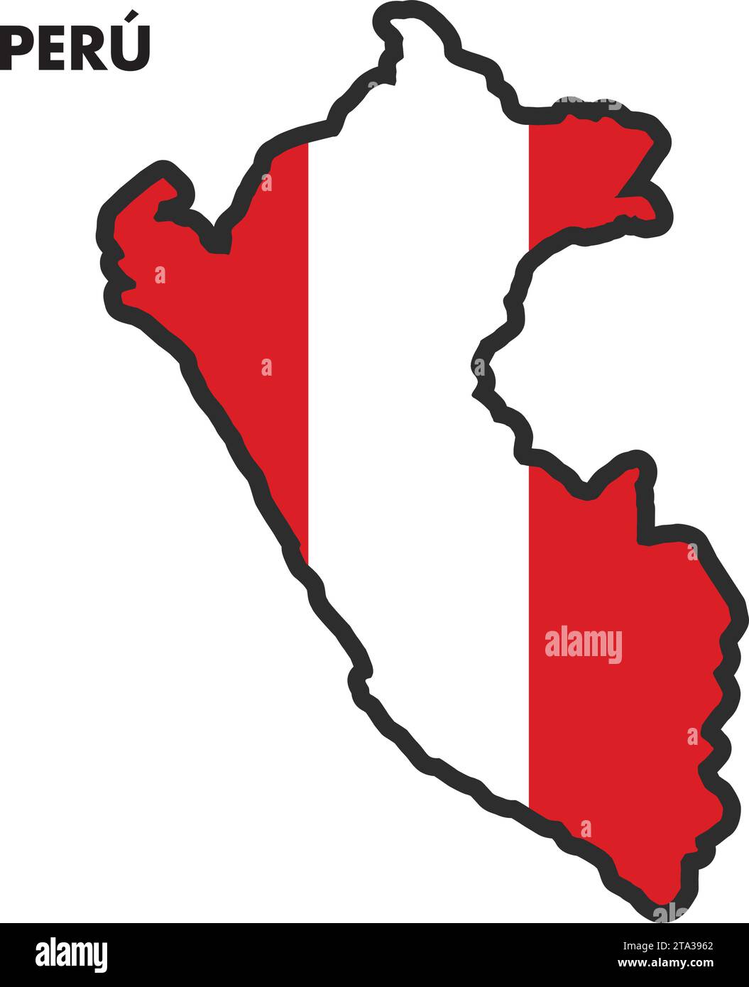 Isolated map of Peru with its flag Vector Stock Vector Image & Art - Alamy