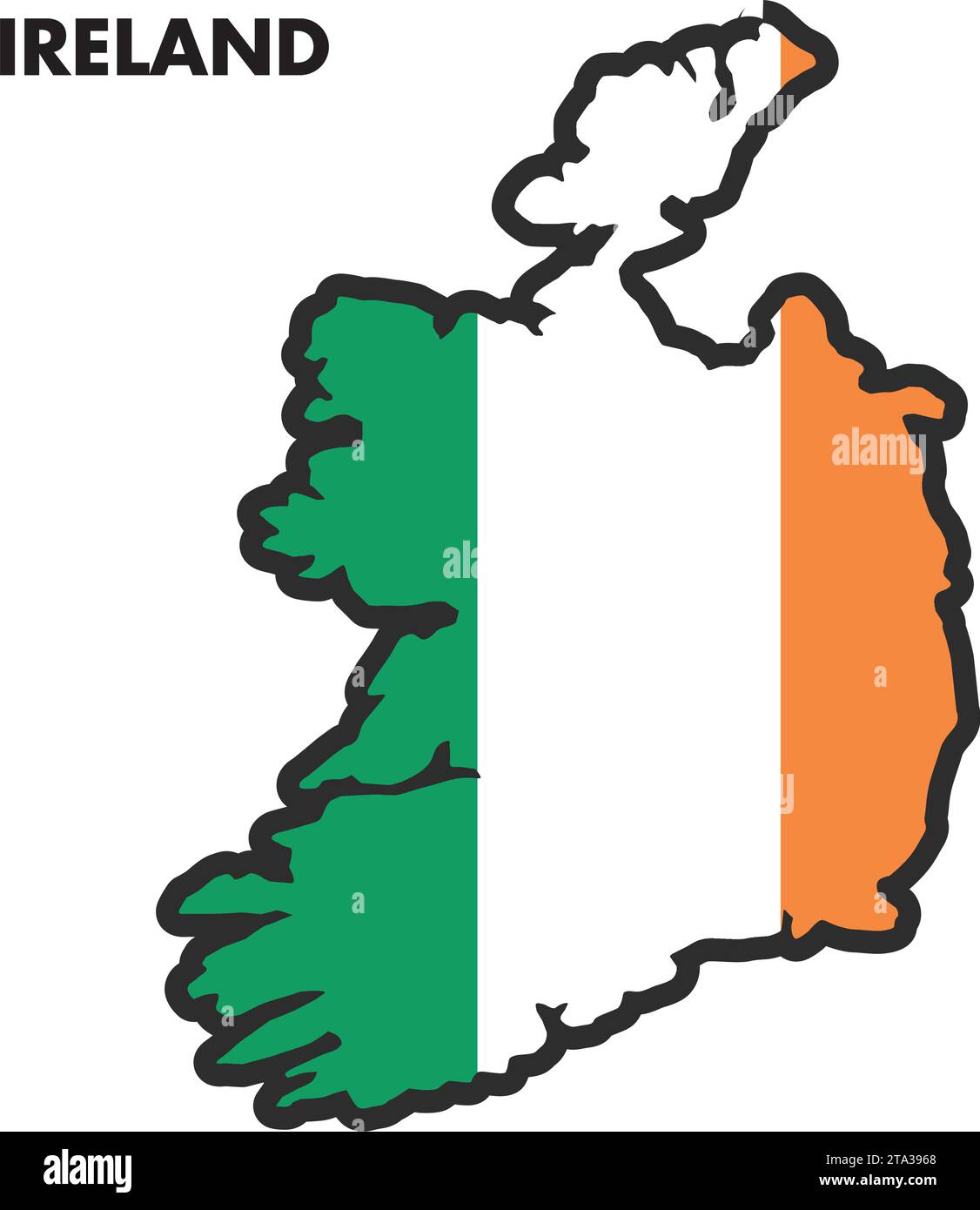 Isolated map of Ireland with its flag Vector Stock Vector Image & Art ...