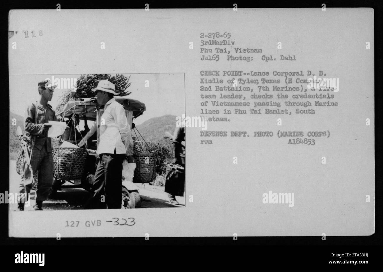 Lance Corporal D. B. Kindle of Tyler, Texas (Company, 2nd Battalion ...