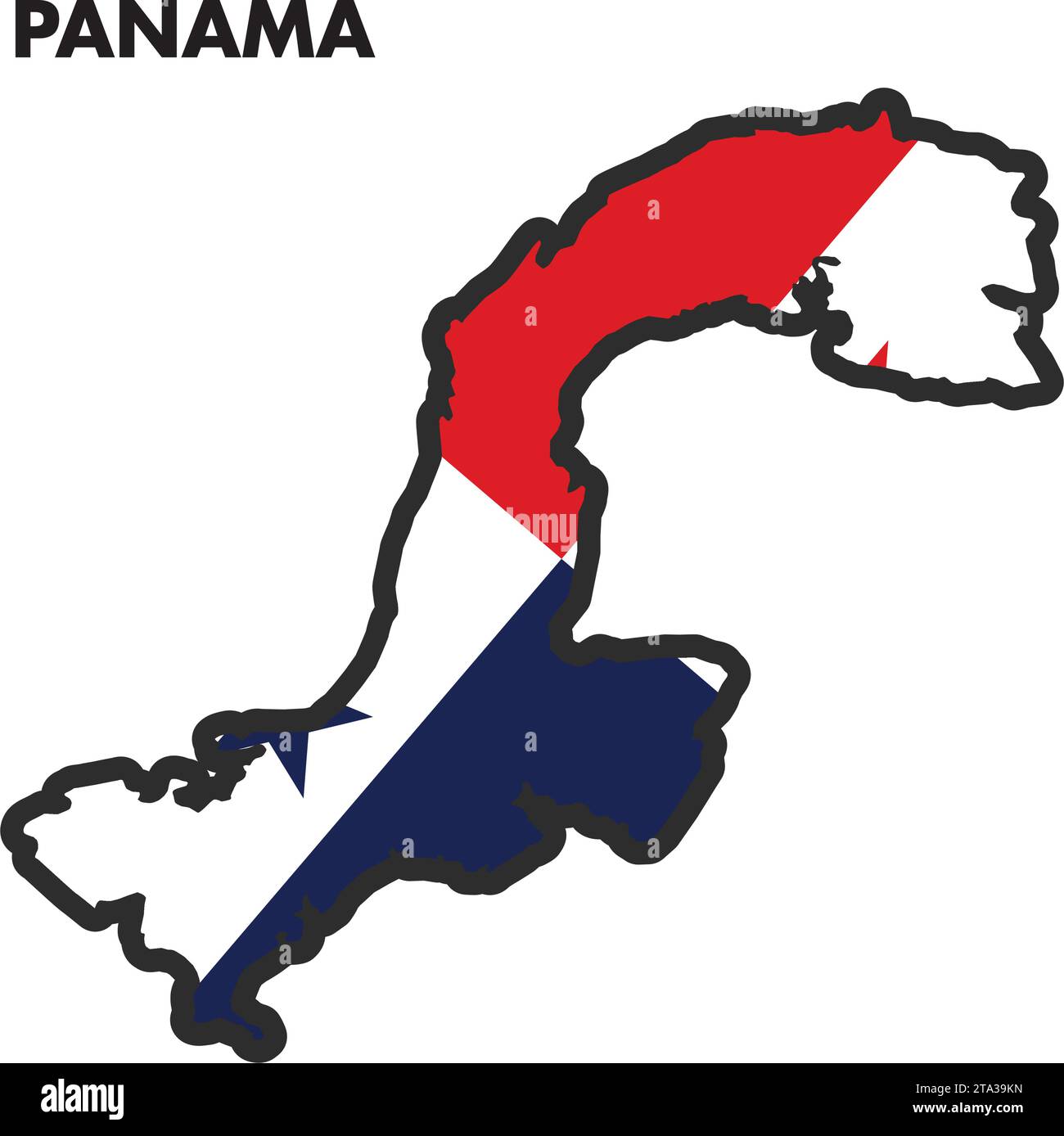 Isolated map of Panama with its flag Vector Stock Vector Image & Art ...