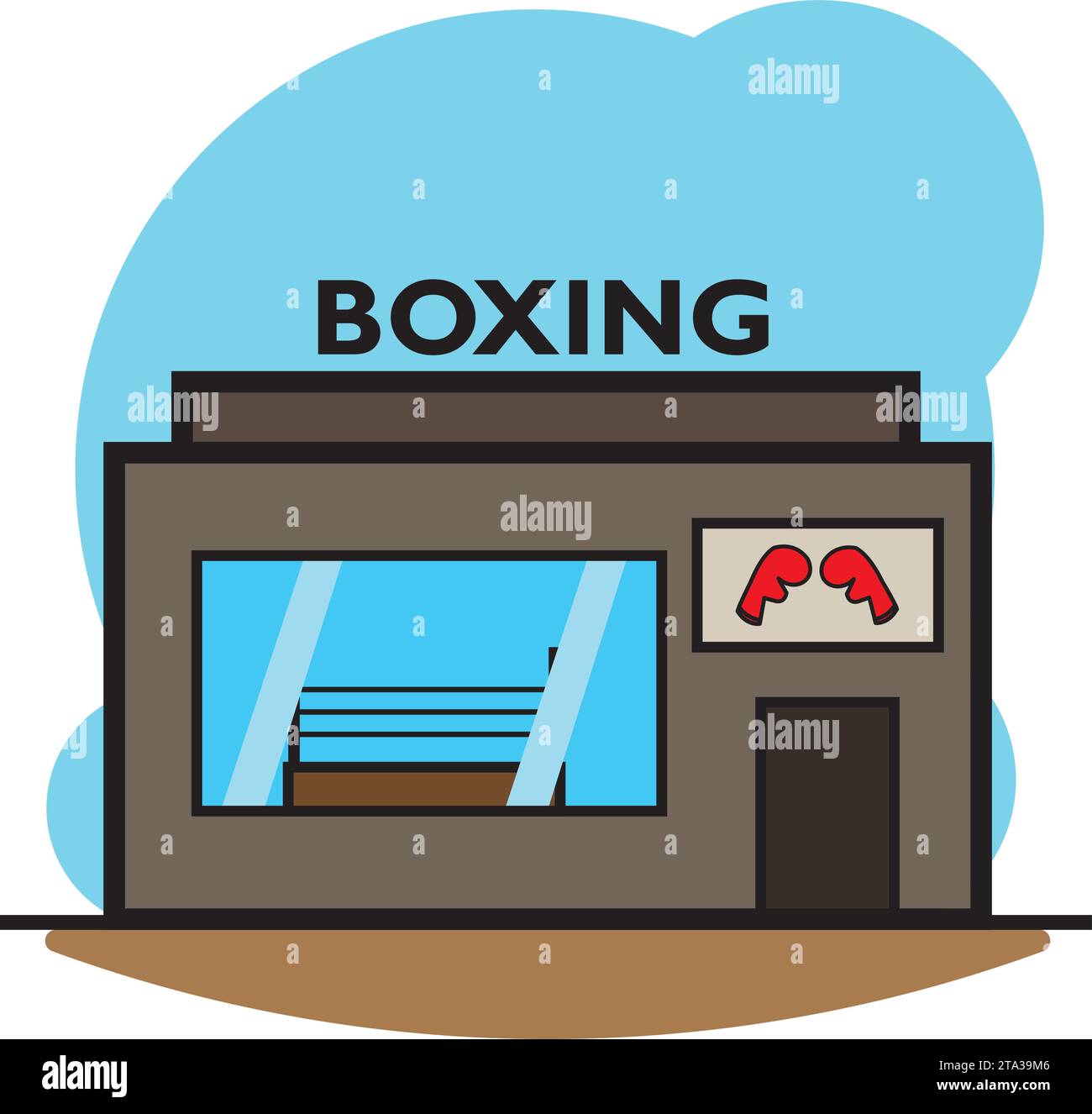 Isolated boxing gym building icon Vector Stock Vector Image & Art - Alamy